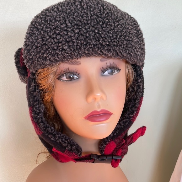 Faded Glory | Accessories | Faded Glory Black And Red Plaid Hunters Cap ...